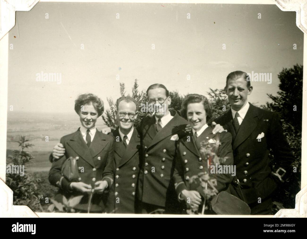 Five British naval colleagues at Minden Ridge, Germany, WW2 Stock Photo ...