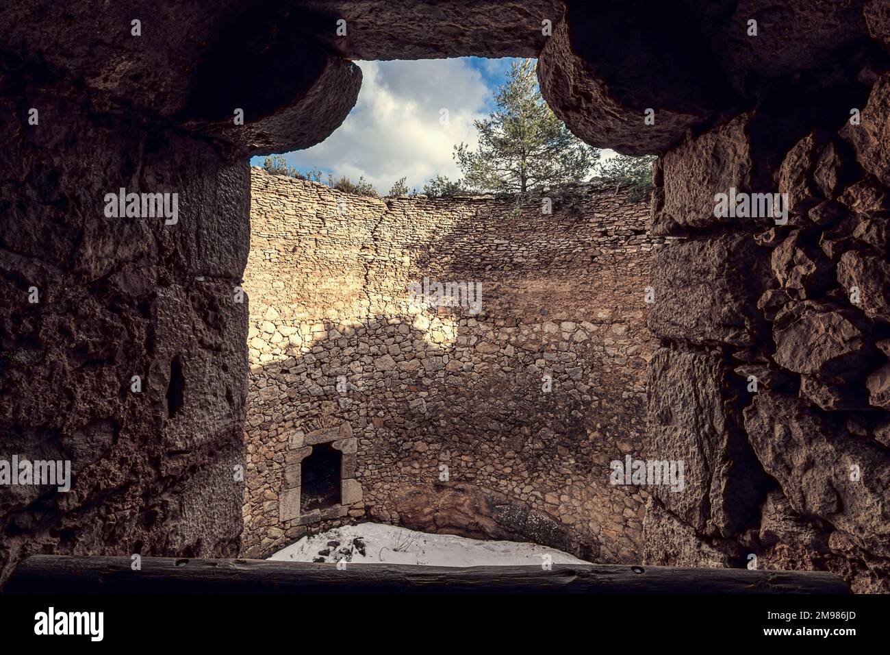 Cava Don Miguel snow pit from the inside. It stored snow to produce and ...