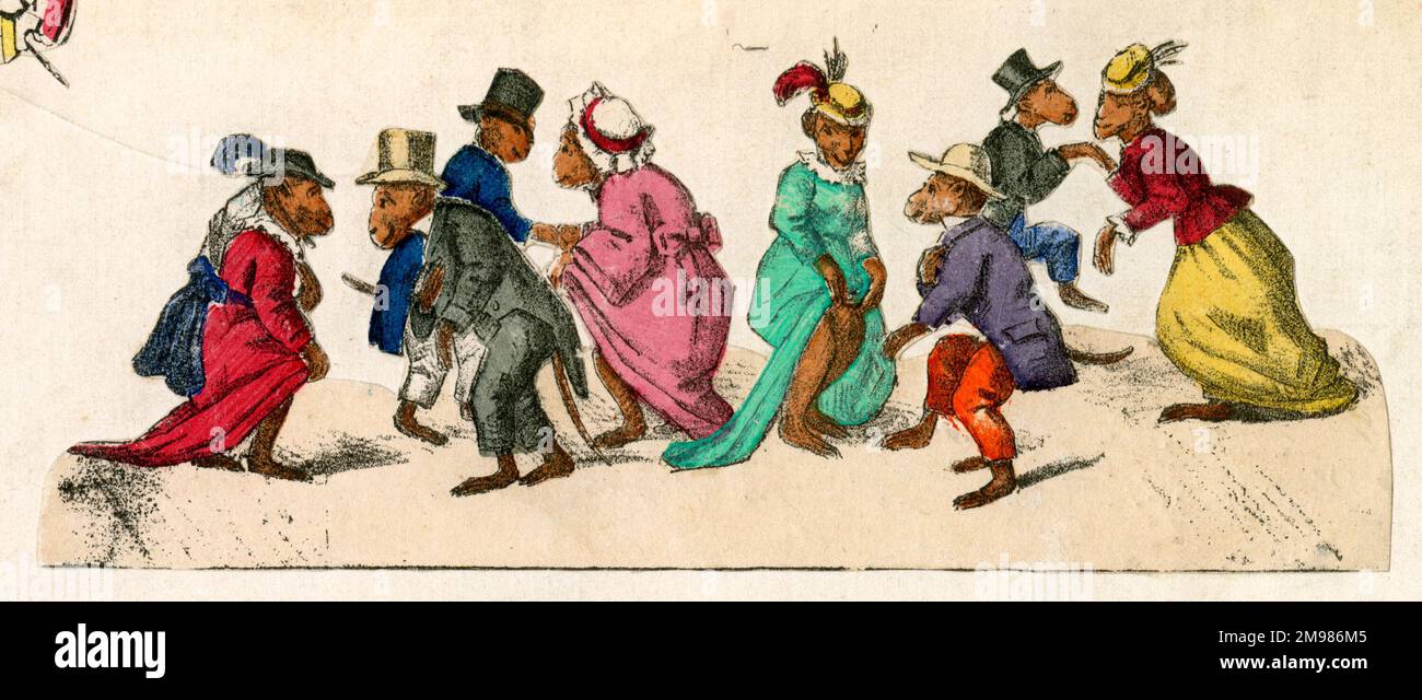 German circus scrap -- humanised monkeys in costume Stock Photo - Alamy
