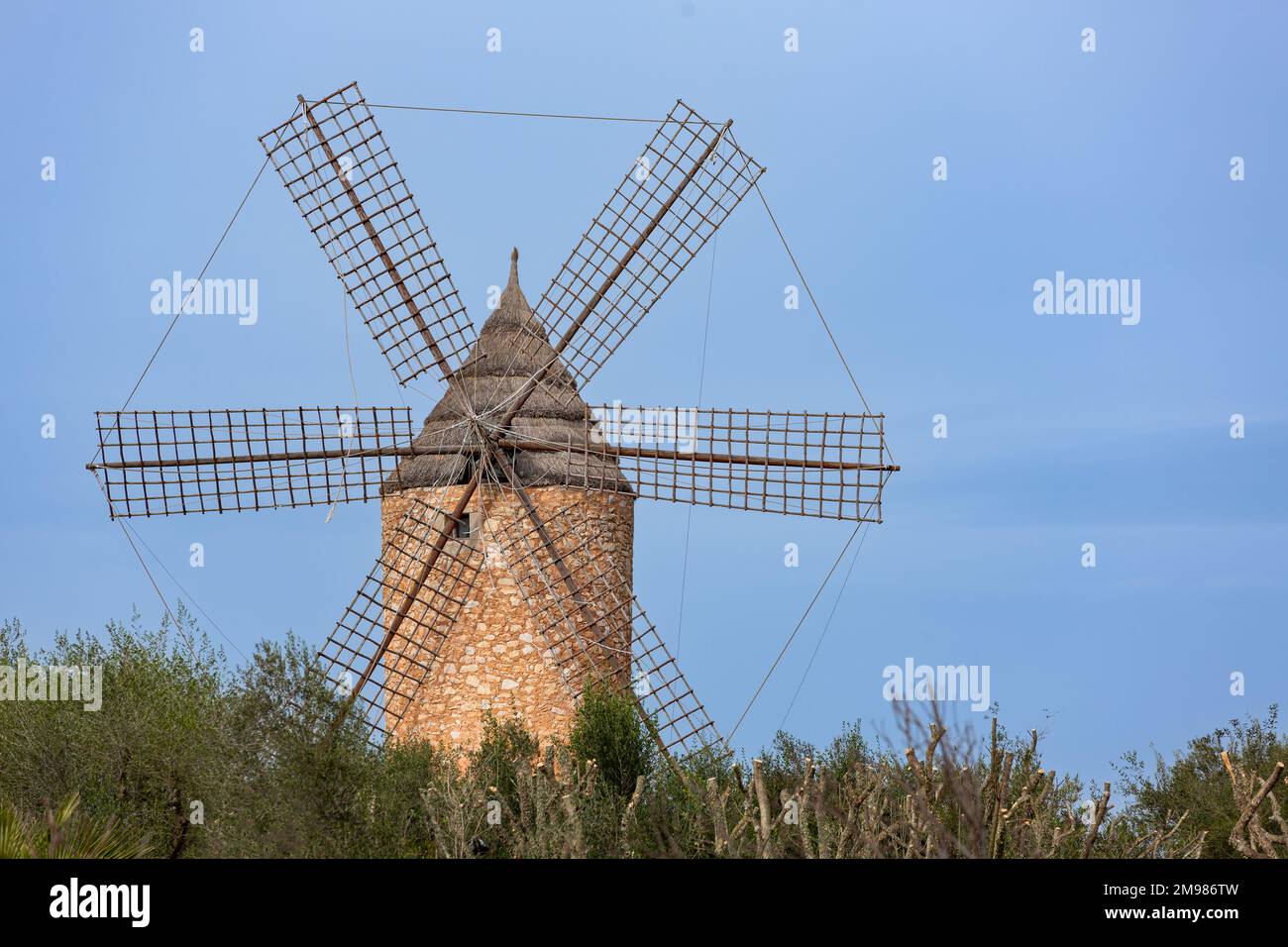 windmill, cereal mill, Majorca, Balearic Islands, Spain, Europe Stock ...
