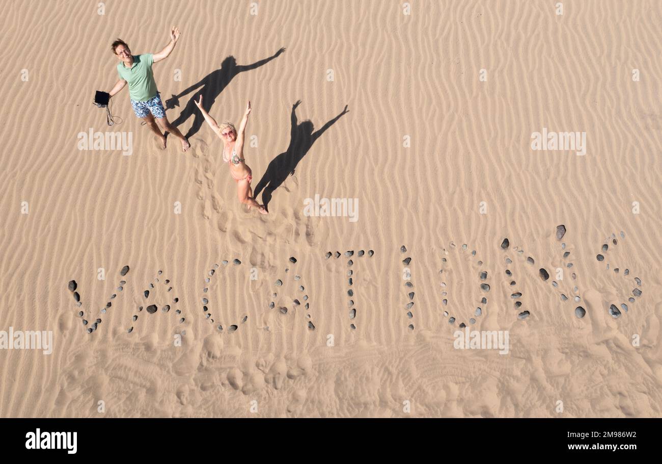 Drone view two people standing hi-res stock photography and images - Alamy