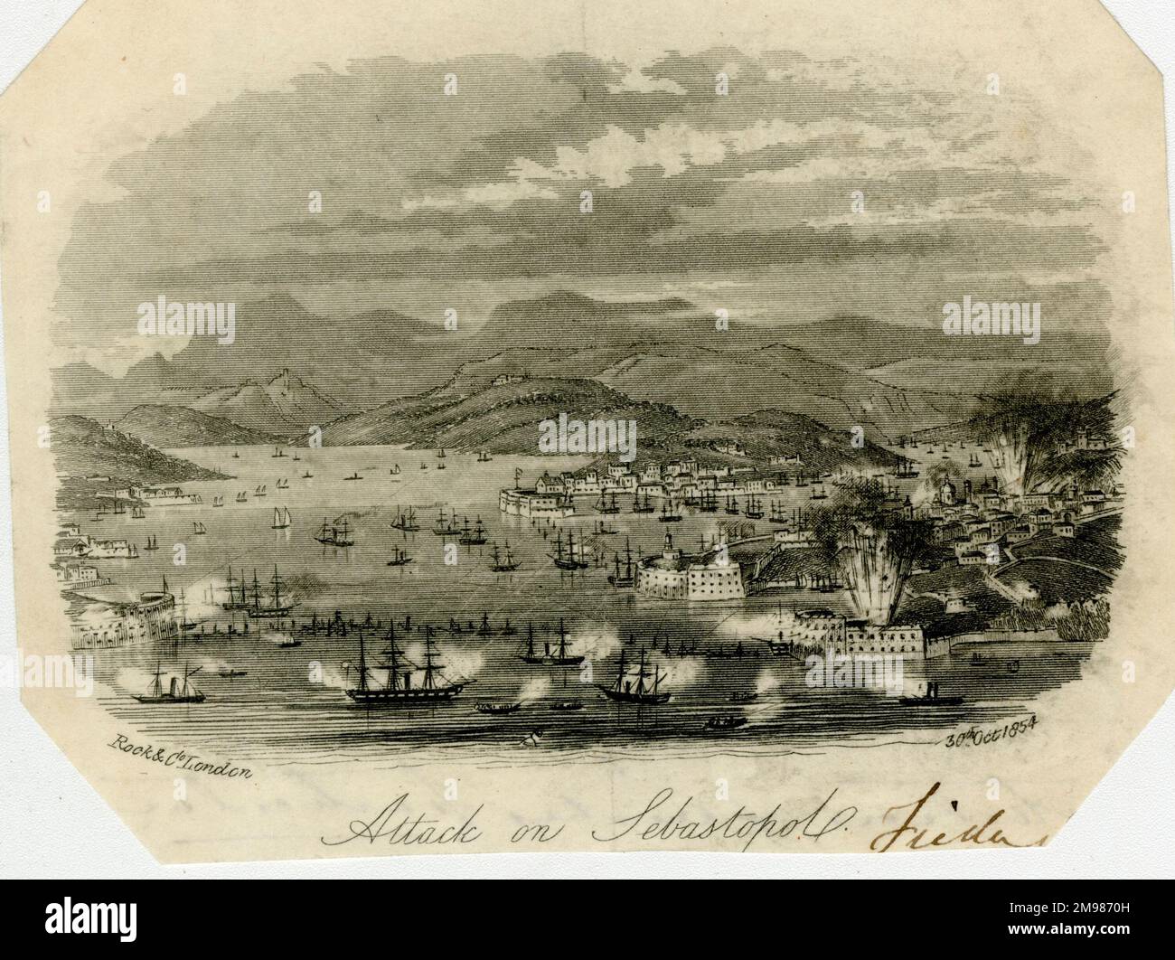 Crimean War, attack on Sebastopol, 30 October 1854, view of the harbour ...