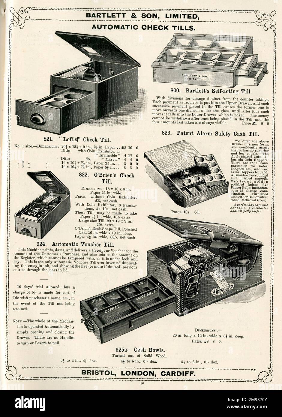 Bartlett & Son Ltd catalogue.-- automatic check tills Stock Photo - Alamy