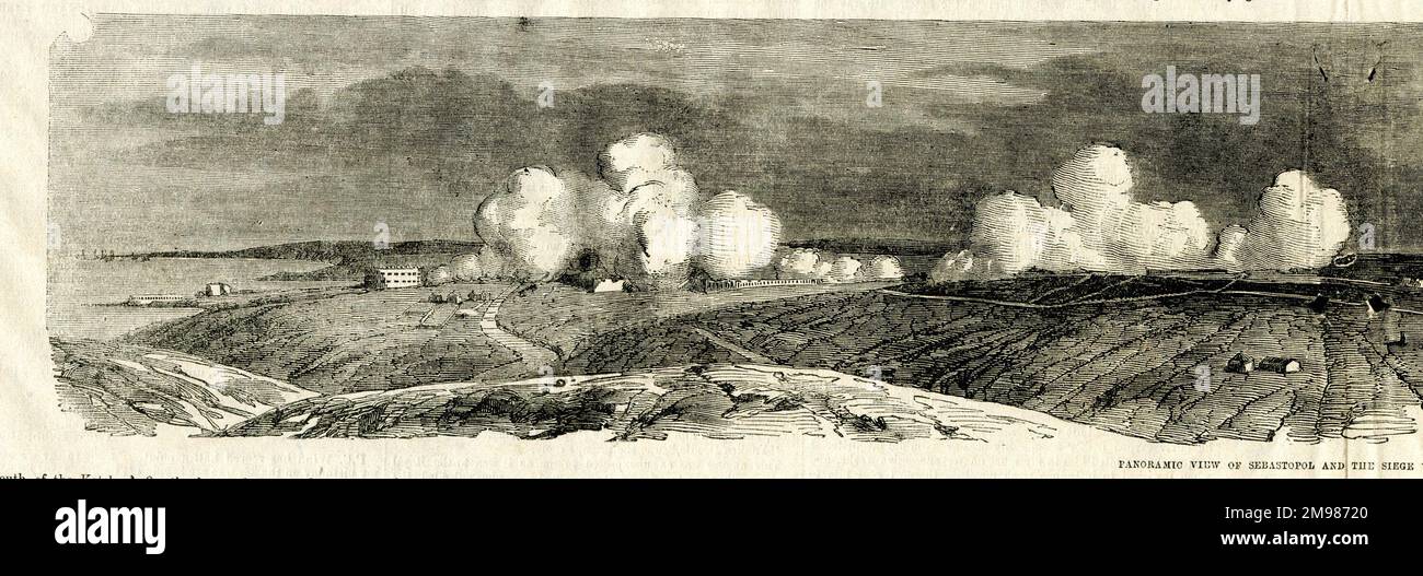 Crimean War -- panoramic view of Sebastopol and the siege work of the ...