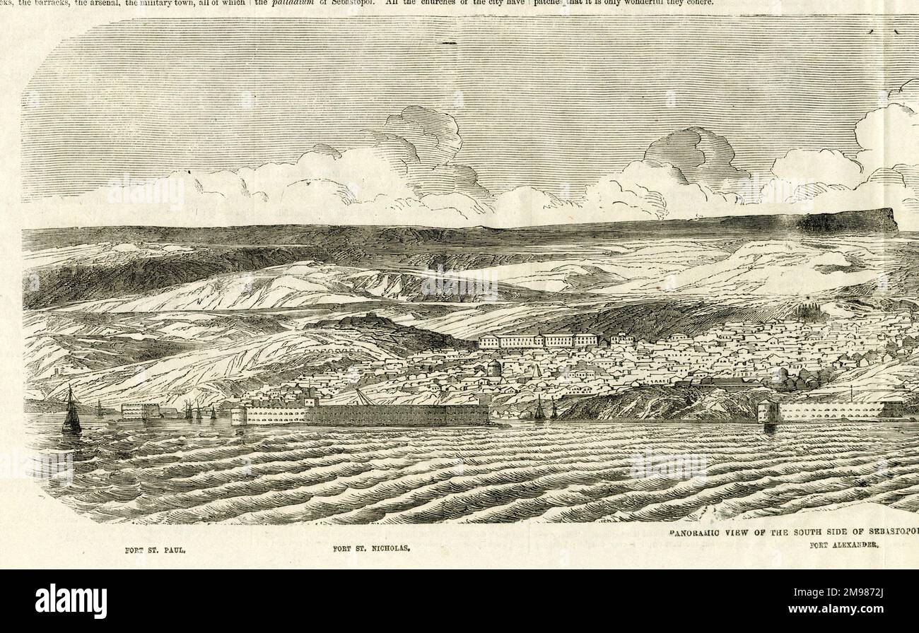Crimean War -- panoramic view on the south side of Sebastopol ...