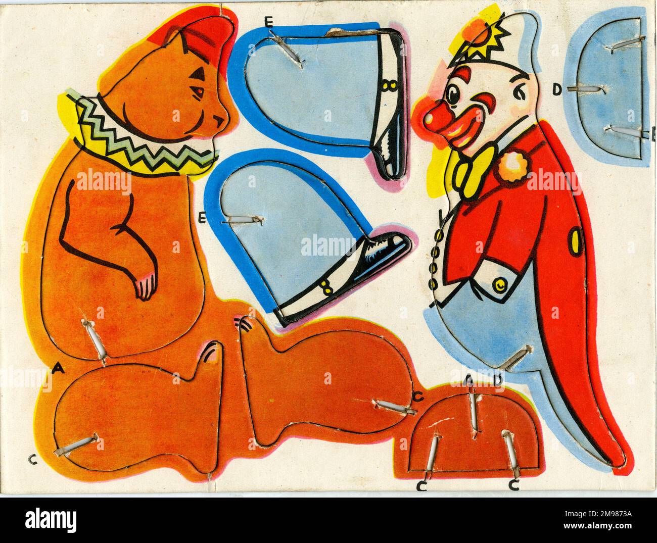 Circus Cut-Out Favourites - Clown and Bear Stock Photo - Alamy