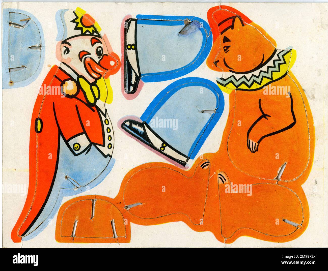 Circus Cut-Out Favourites - Clown and Bear Stock Photo - Alamy