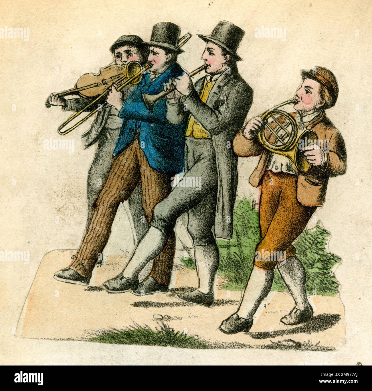 Scrap, Die Weinlese, German Grape Harvest -- four musicians playing ...