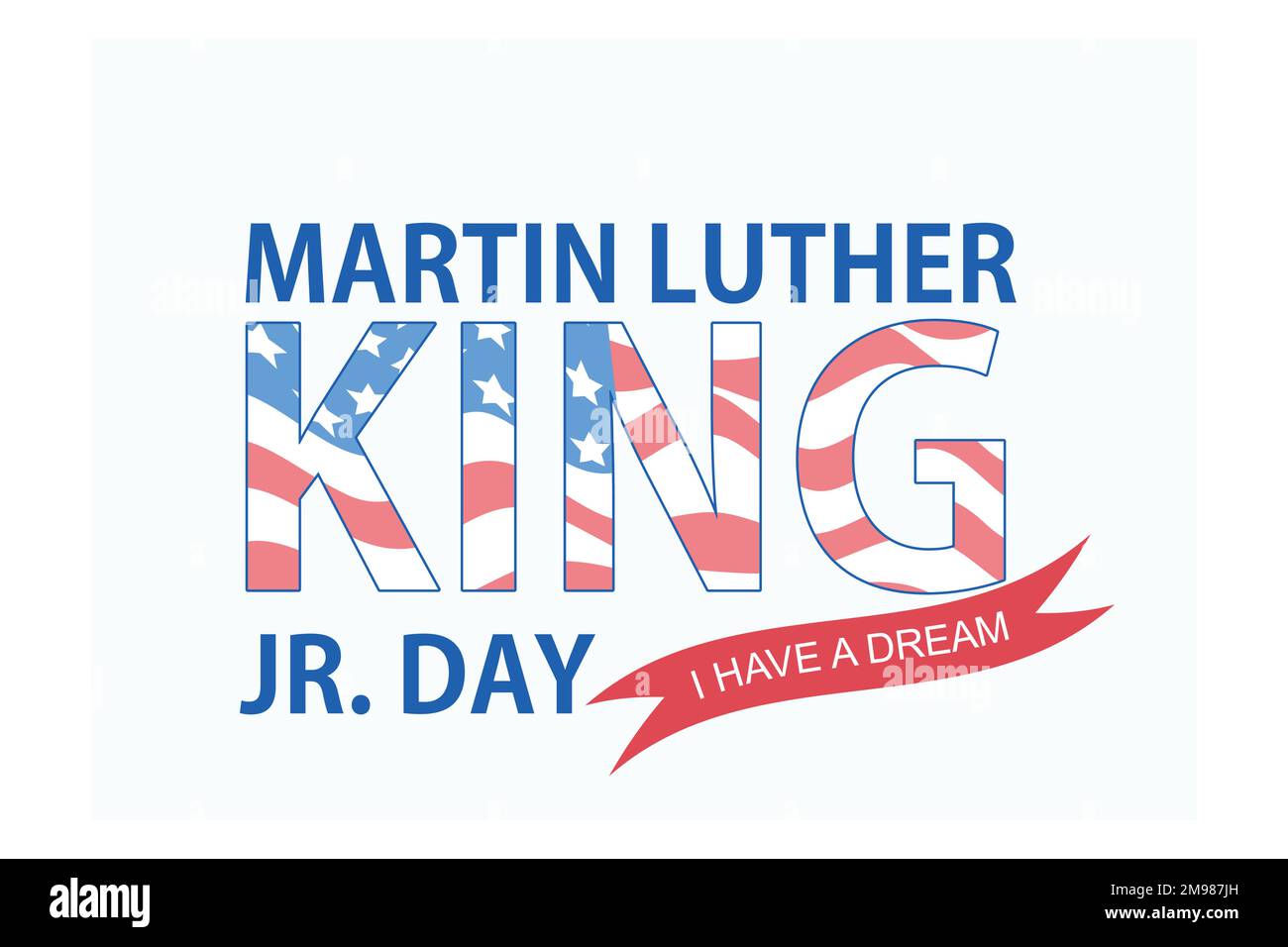 Martin Luther King Day greeting card, Typography with stars on dark ...