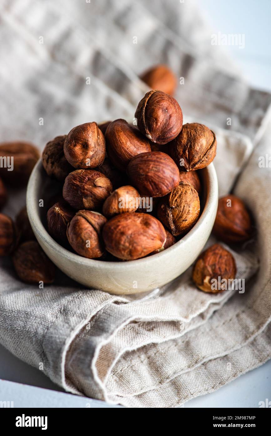 Hazelnut peeled hazelnuts in hi-res stock photography and images - Alamy