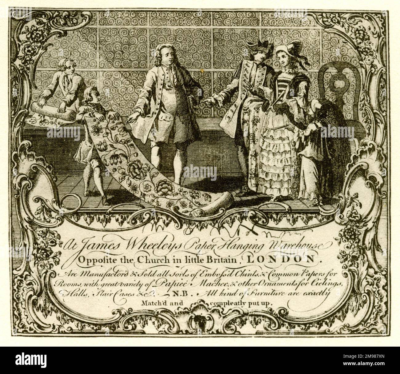 Wallpaper trade card 18th century hi-res stock photography and images ...