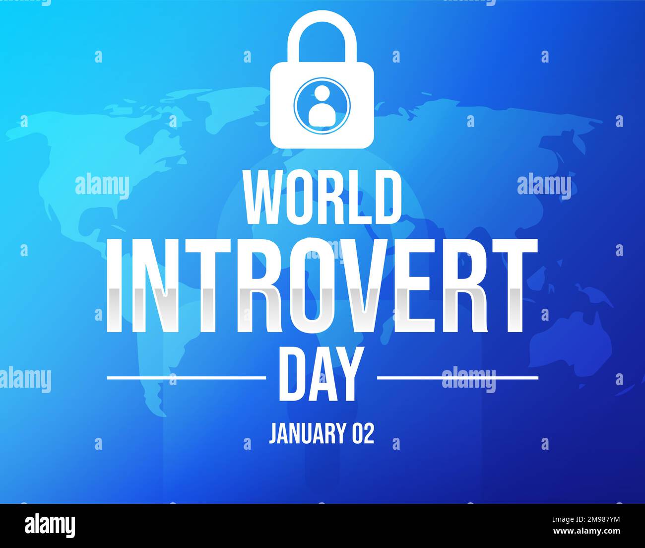 World Introvert Day minimalist wallpaper design with lock and identity ...