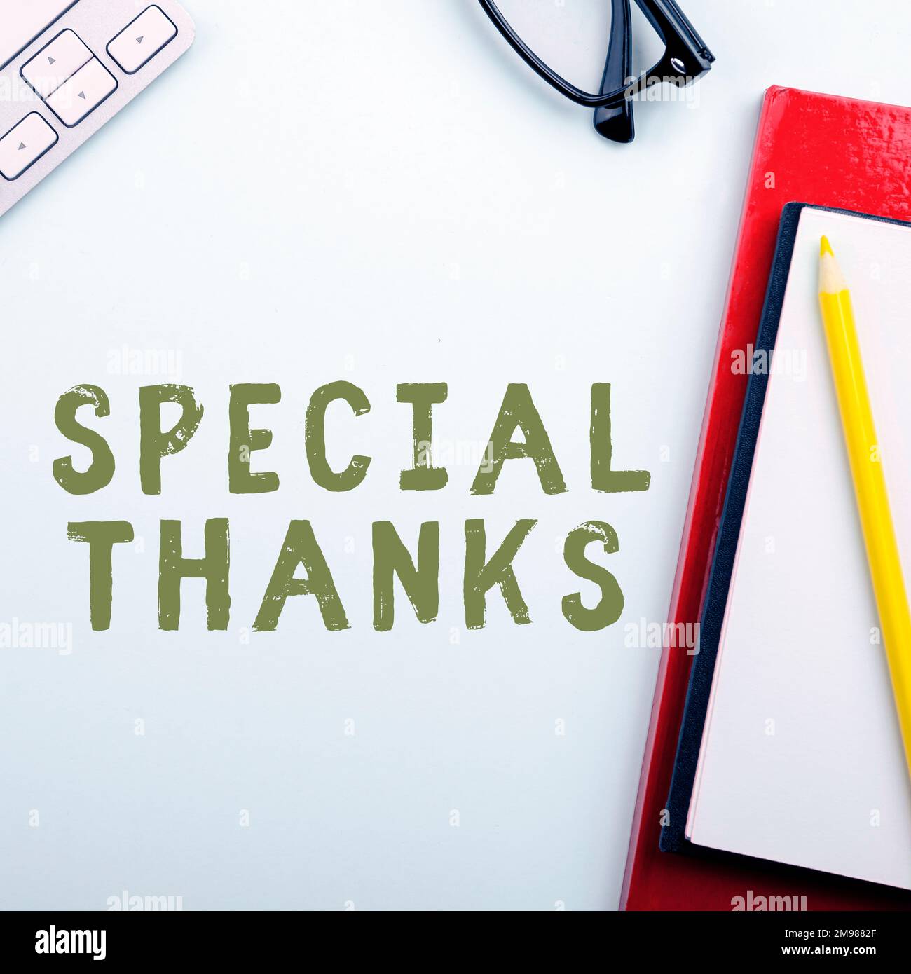Text caption presenting Special Thanks. Business showcase expression of ...