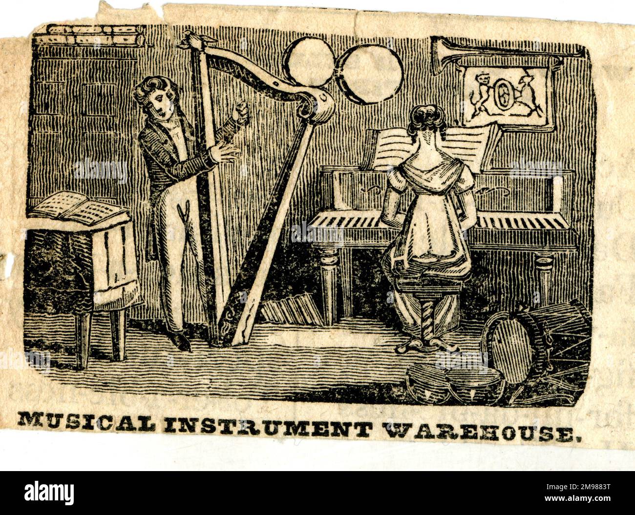 Trade advertisement, Musical Instrument Warehouse Stock Photo - Alamy