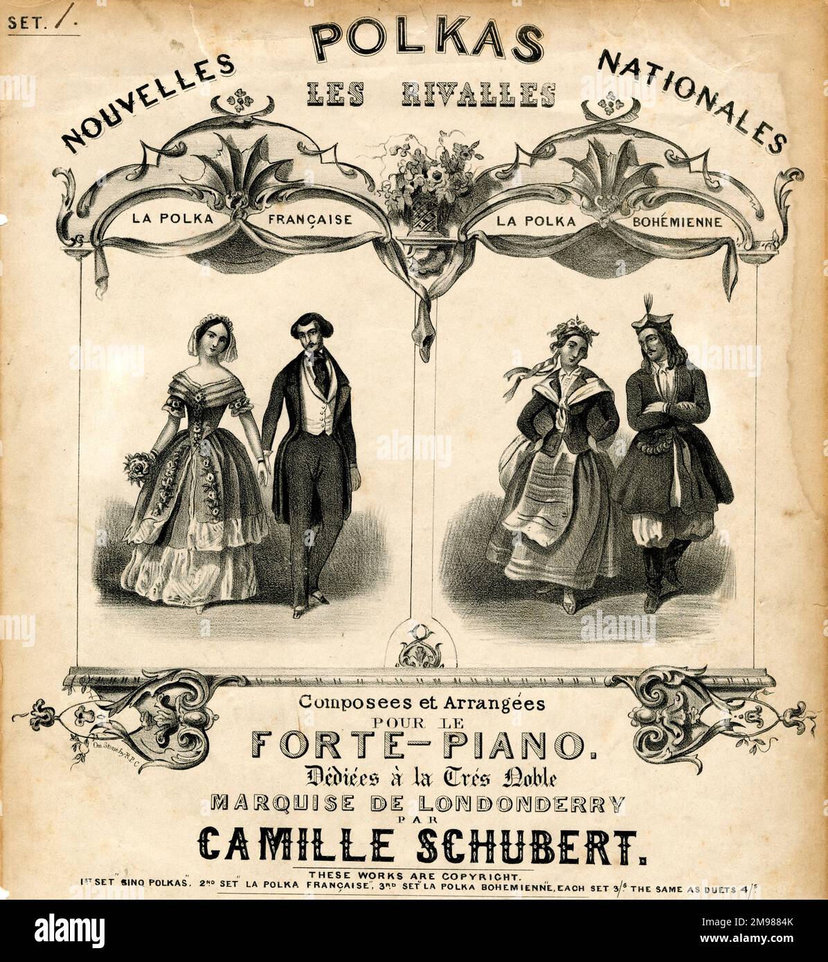Music cover, National Polkas (Les Rivalles) from France and Bohemia ...