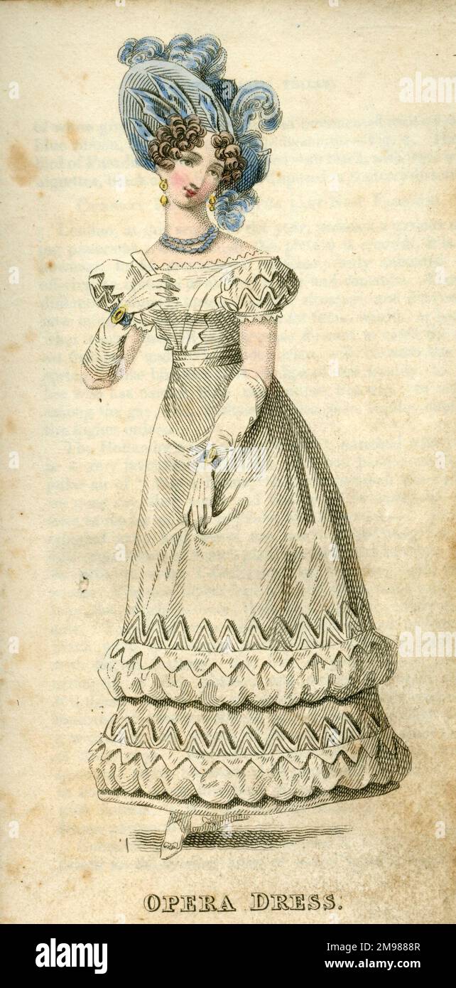 Young woman in Opera Dress and elaborate blue hat Stock Photo - Alamy