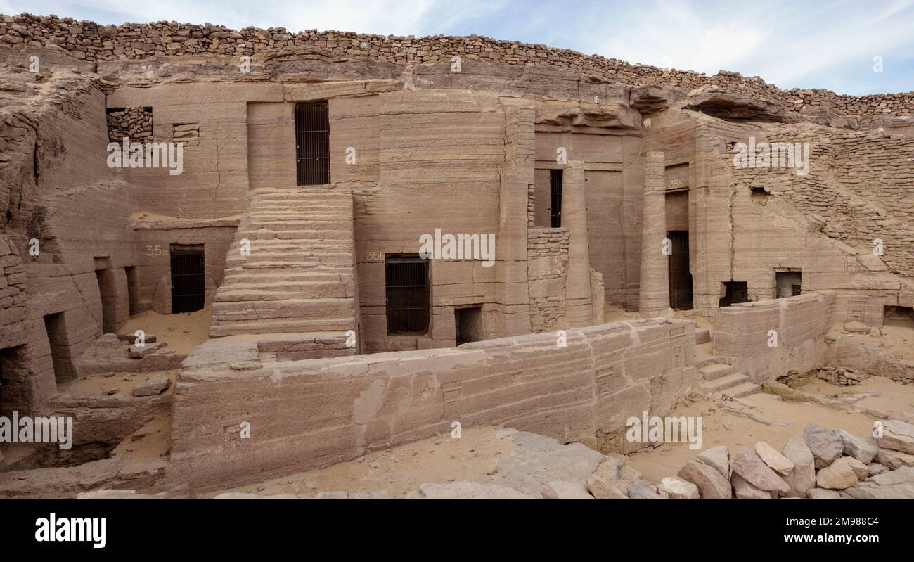 Tombs of The Nobles Aswan, Upper Egypt Stock Photo - Alamy