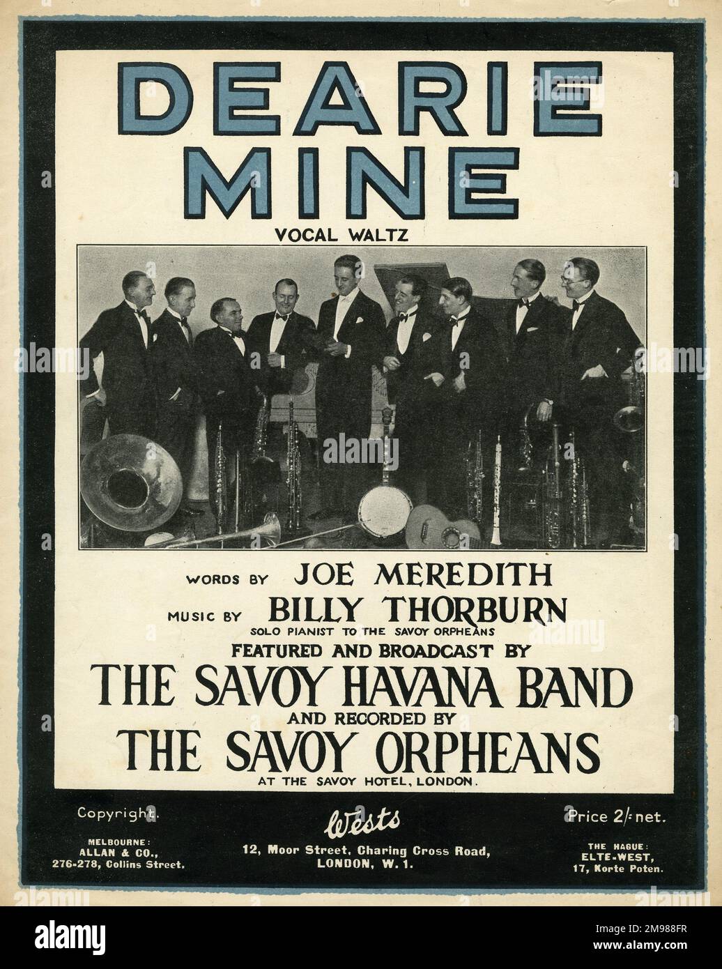 Music cover, Dearie Mine, vocal waltz, with words by Joe Meredith and ...