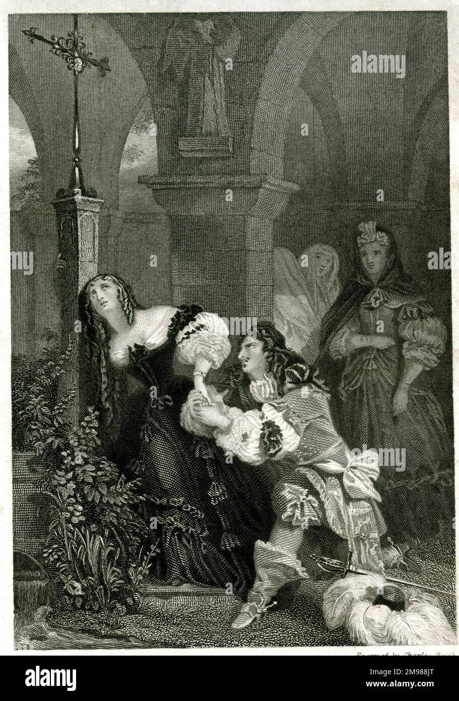 The Convent of Chaillot, Louis XIV and La Valliere -- scene outside the ...