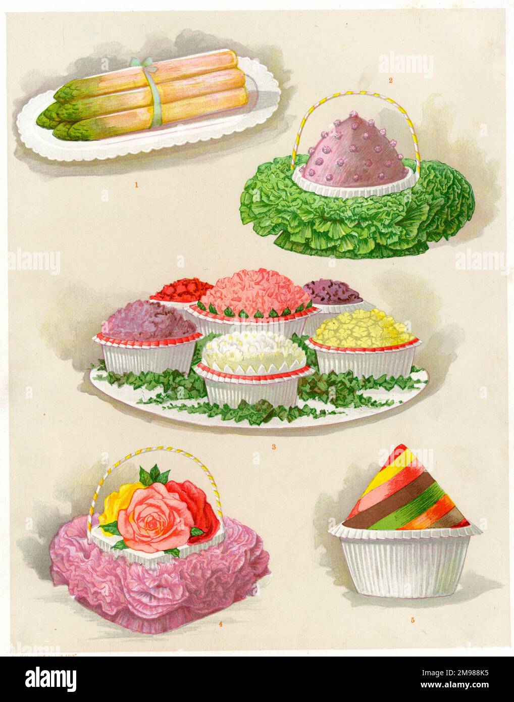 Artificially Served Ices, in a range of shapes and colours Stock Photo ...