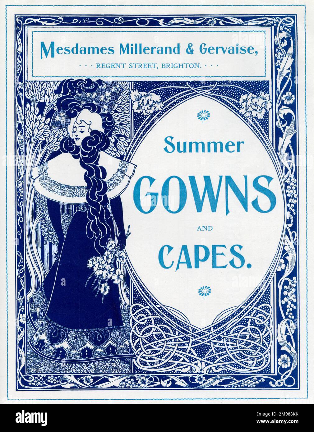 Advertising design, Summer Gowns and Capes, Mesdames Millerand ...