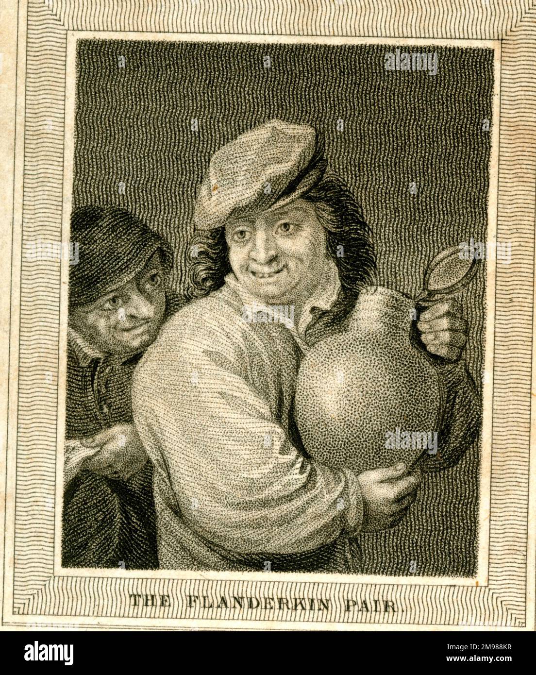 The Flanderkin Pair - two Flemish men with a jug of drink Stock Photo ...