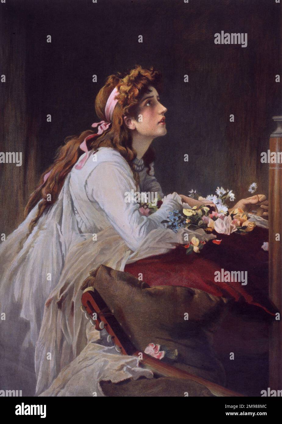 Ophelia, by Marcus Stone (from Hamlet Stock Photo - Alamy