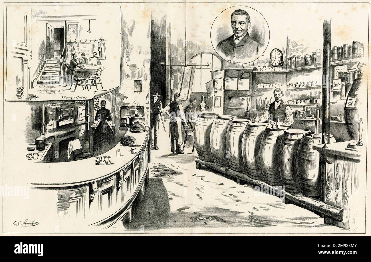 Interior of Joe Hillman's ale and porter stores and dining rooms, wine ...