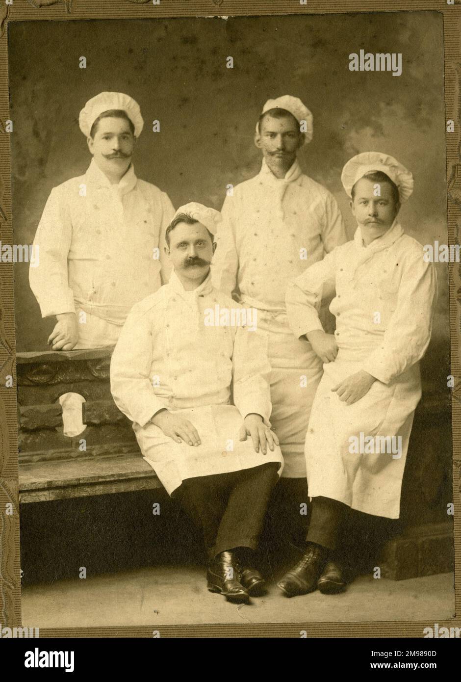 Too Many Cooks -- photograph of four chefs (possibly French Stock Photo ...