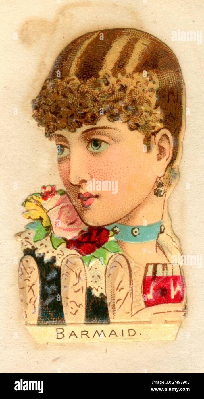 Victorian Scrap -- Barmaid Stock Photo - Alamy