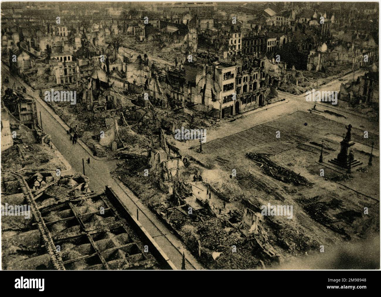 Dunkirk, France - aerial view, showing extensive damage suffered during ...