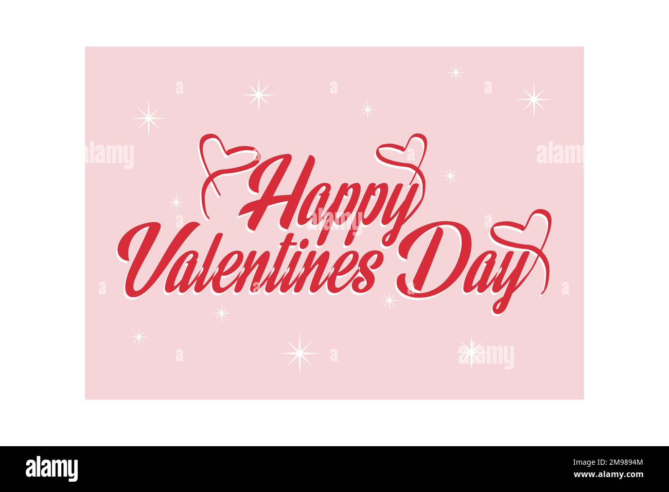 Valentines Day greeting card template with typography text happy ...