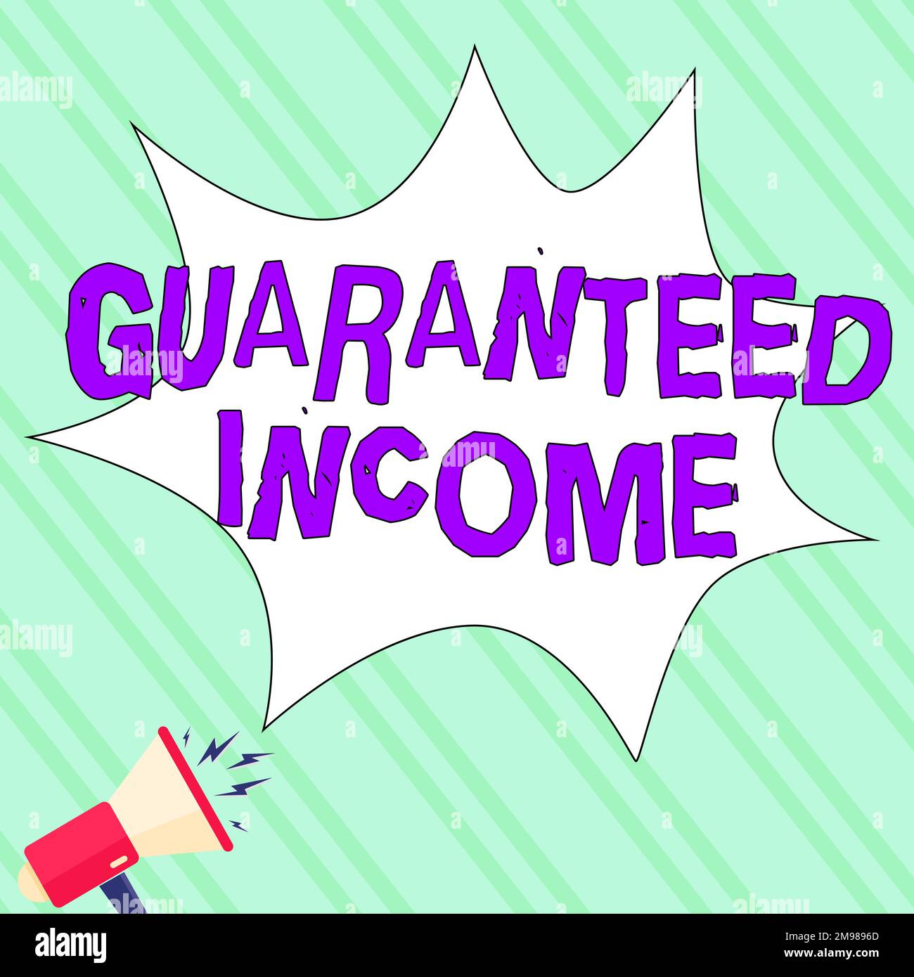 Inspiration showing sign Guaranteed Income. Business showcase earnings ...