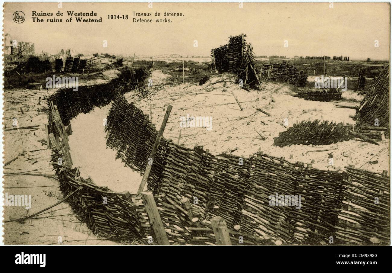 Westende, Belgium -- defence works and ruins during WW1 Stock Photo - Alamy