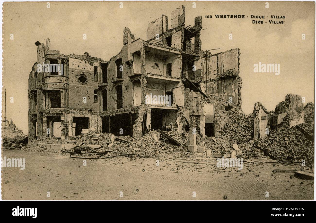 Westende, Belgium -- ruined houses during WW1 Stock Photo - Alamy