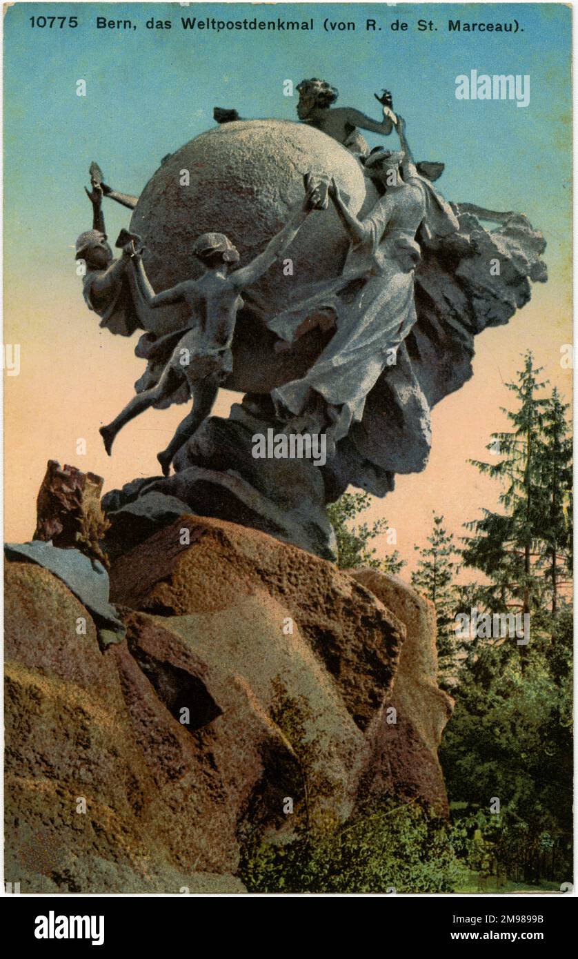 Bern, Switzerland - Universal Postal Union sculpture, designed by Rene ...