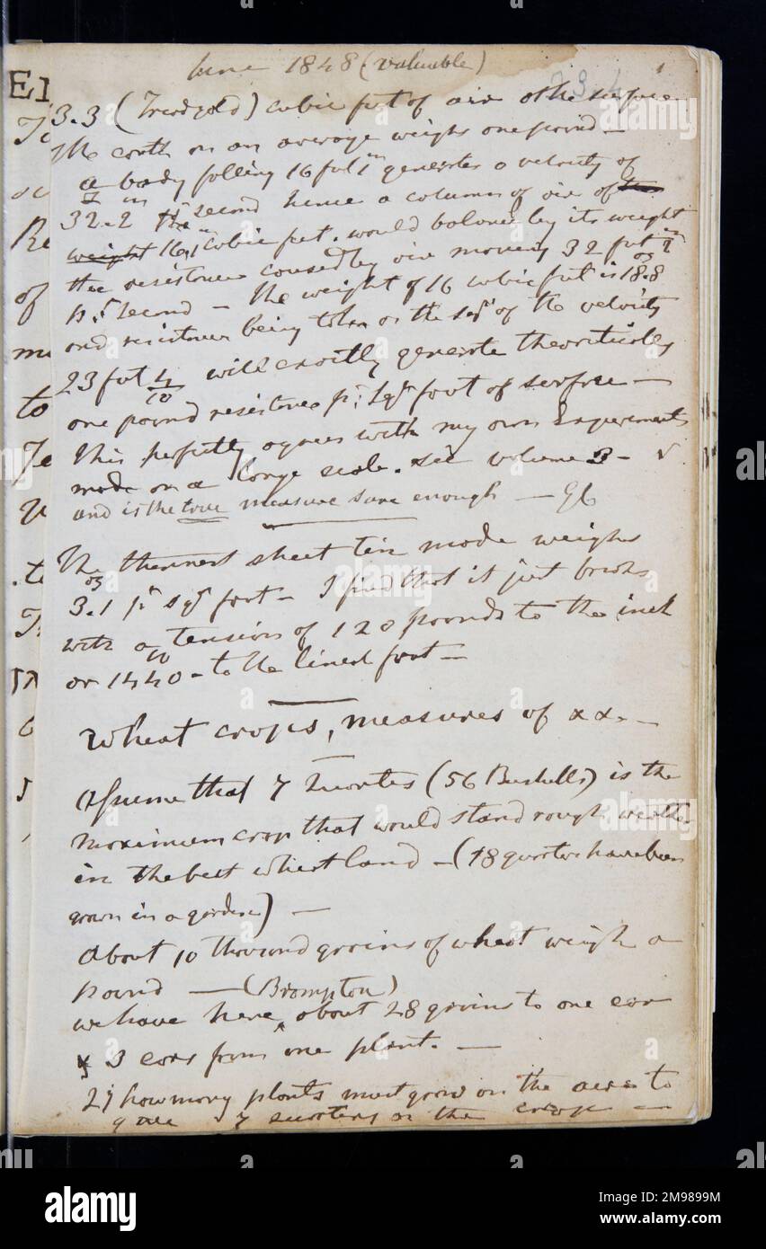 Page from the original notebook of George Cayley (1773-1857) - prolific ...