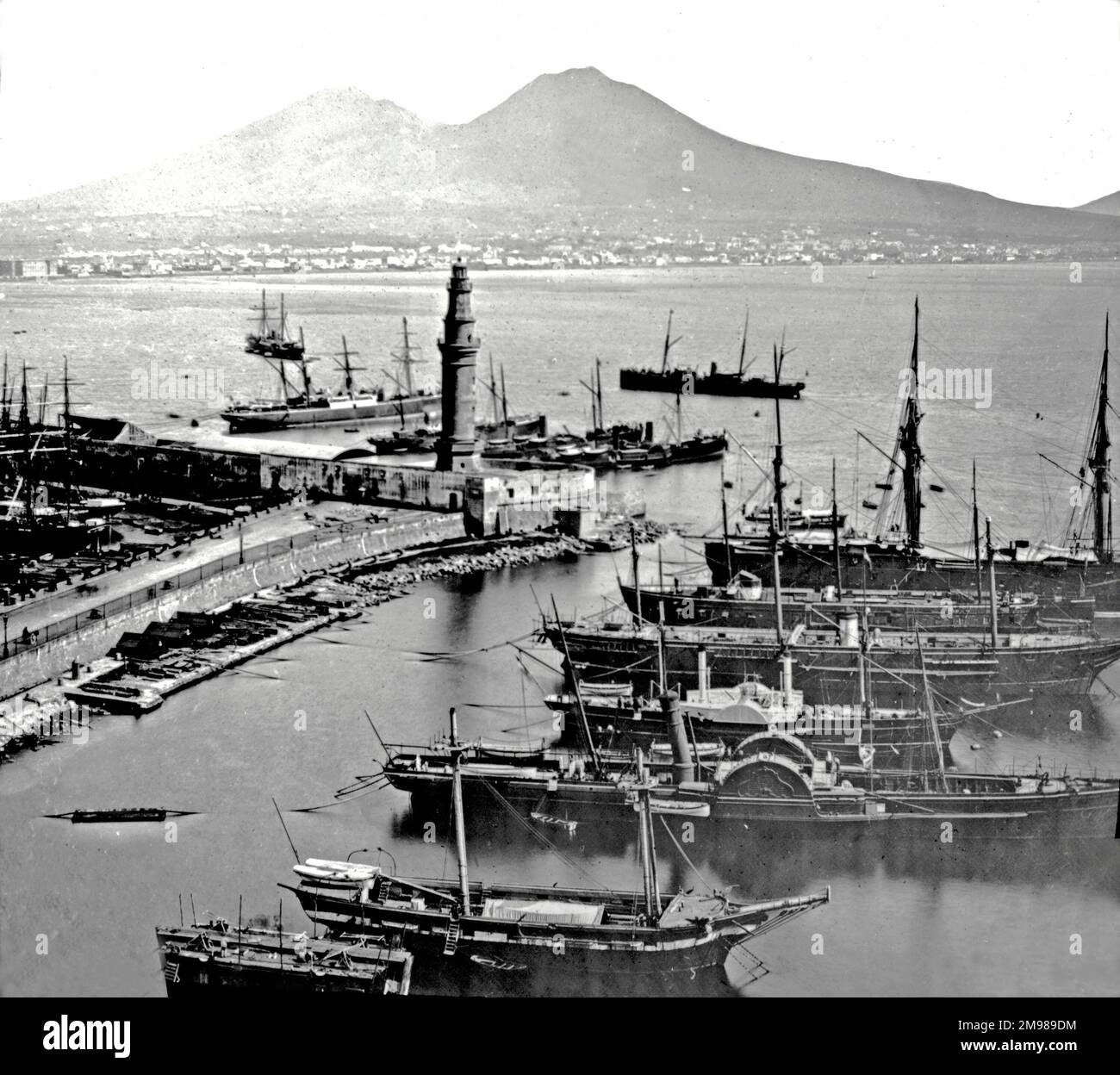 Naples harbour, Italy, with several moored boats Stock Photo - Alamy