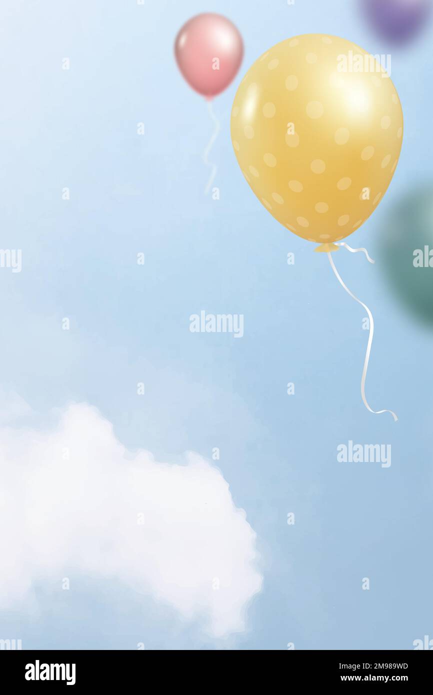 Colorful flying balloons template design vector Stock Vector Image ...