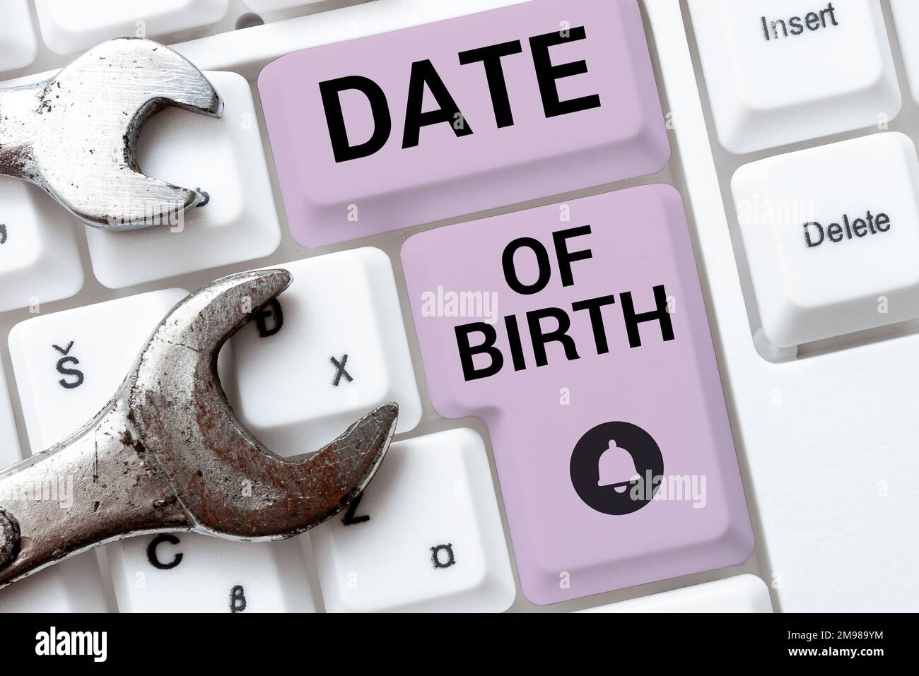 Conceptual caption Date Of Birth. Word Written on Day when someone is ...