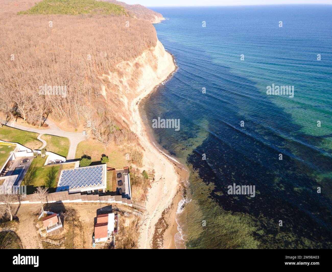 Amazing Aerial view of Vaya beach at Irakli area, Burgas Region ...