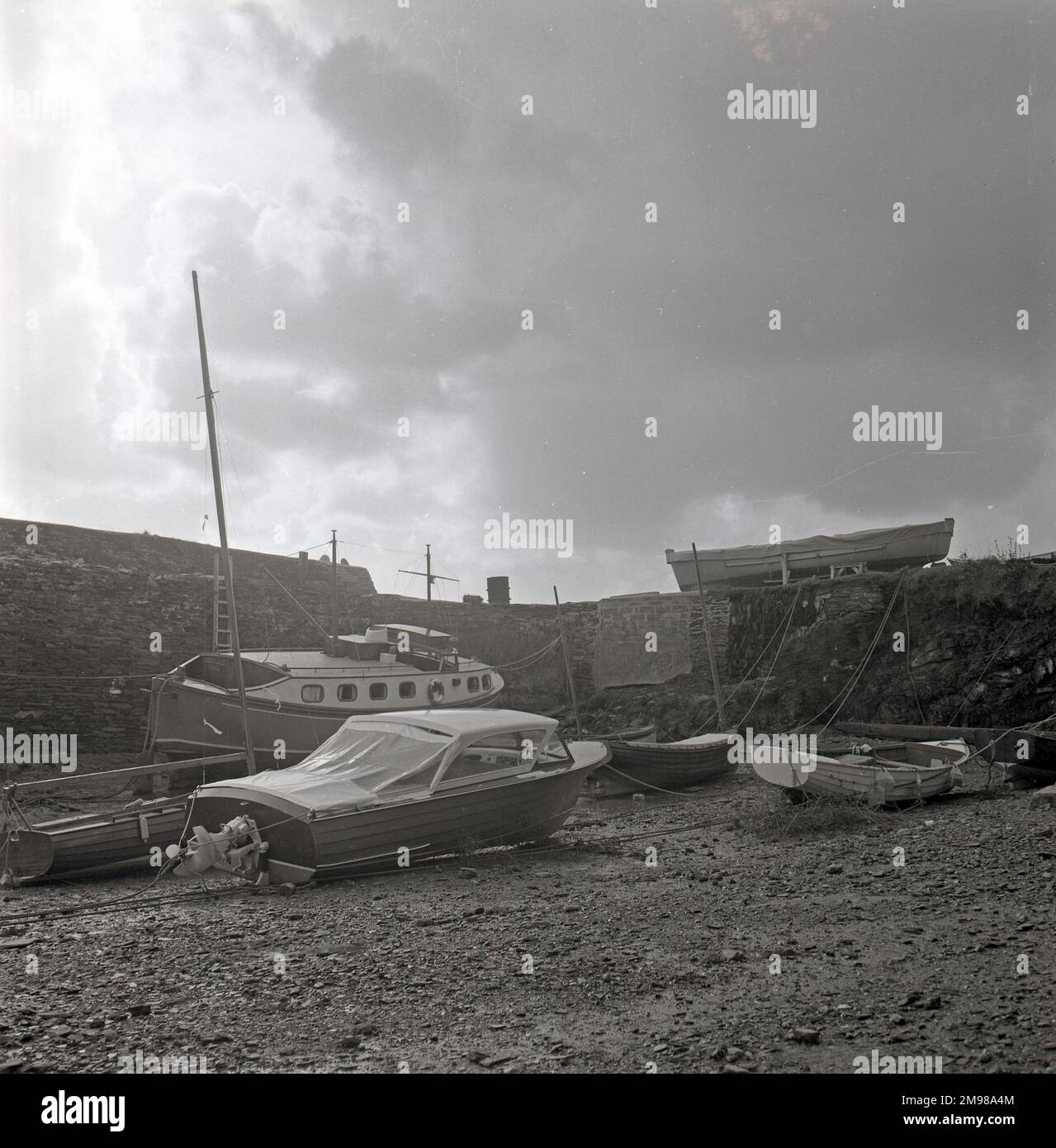 Boats at rest on a Cornish beach -- one of a great series of Cornish ...