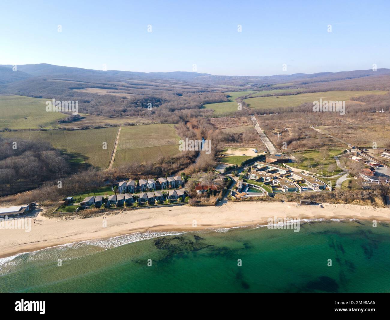Amazing Aerial view of Vaya beach at Irakli area, Burgas Region ...