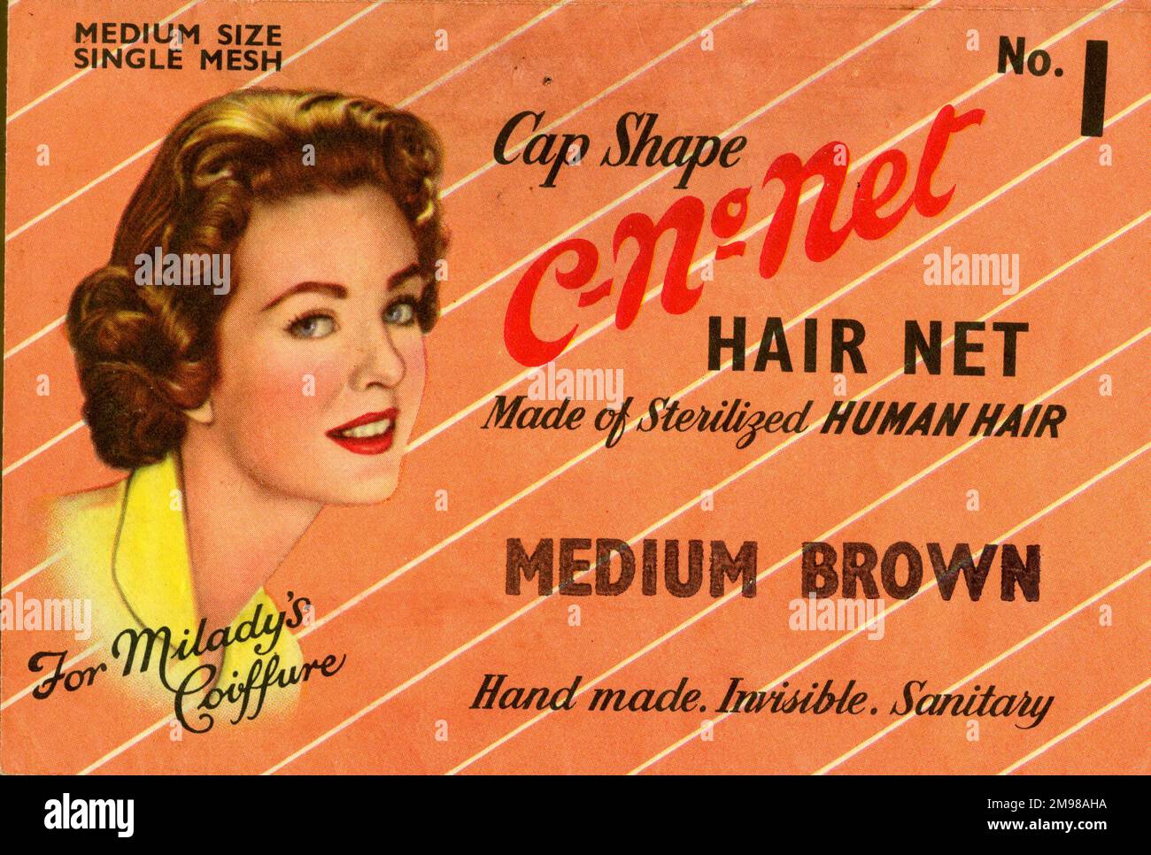 C-No-Net Hair Net, made of sterilised human hair, medium brown, cap ...