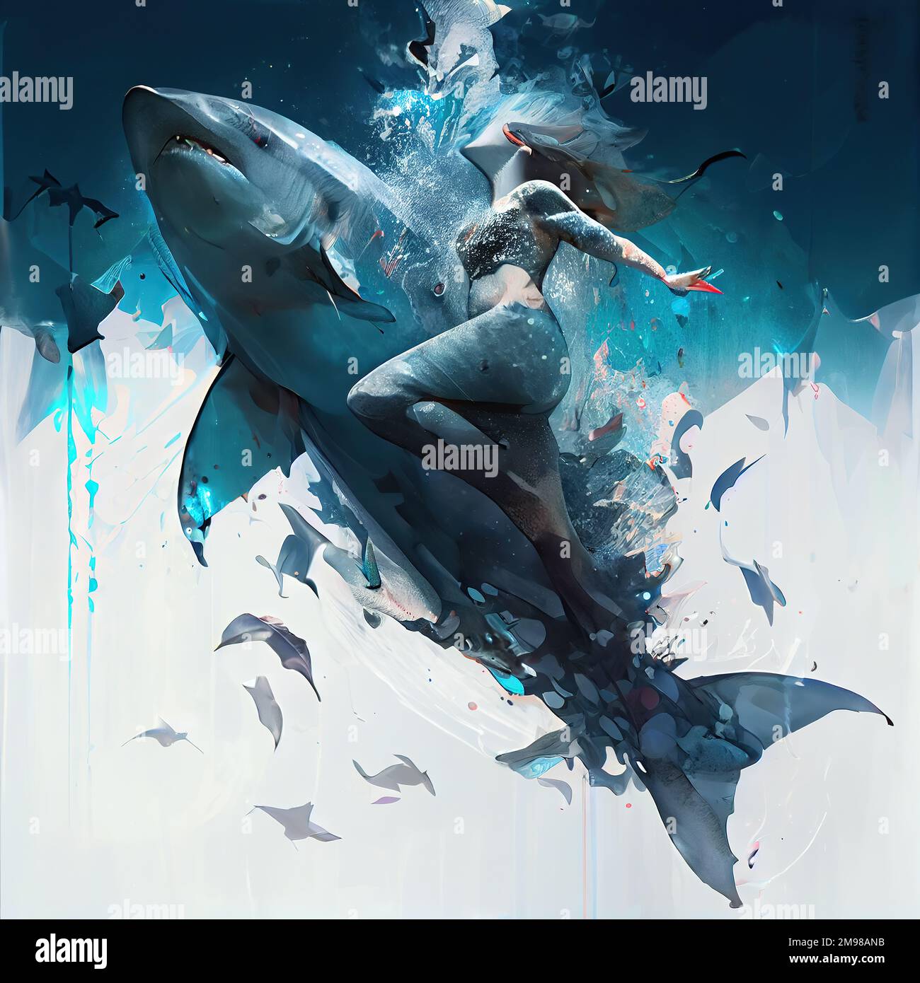 Great white shark person hi-res stock photography and images - Alamy