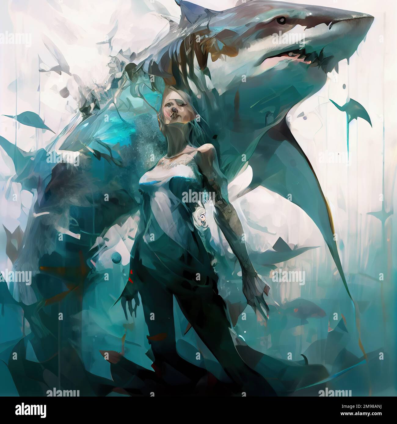 Great white shark person hi-res stock photography and images - Alamy