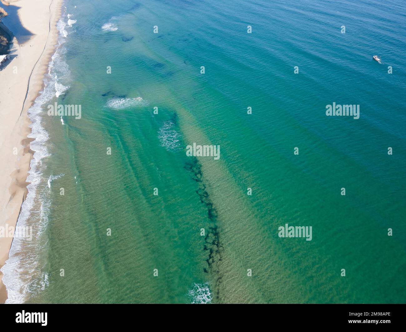Amazing Aerial view of Vaya beach at Irakli area, Burgas Region ...