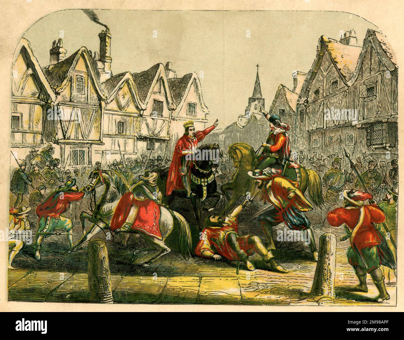 Death of Wat Tyler in Smithfield, London, during the Peasants' Revolt ...