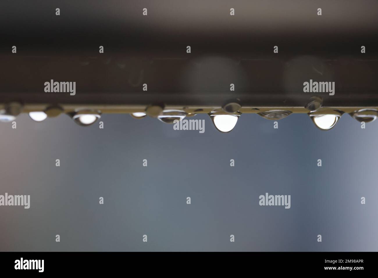 Closeup Water Drops Dripping from Underside of Pipe Stock Photo - Alamy