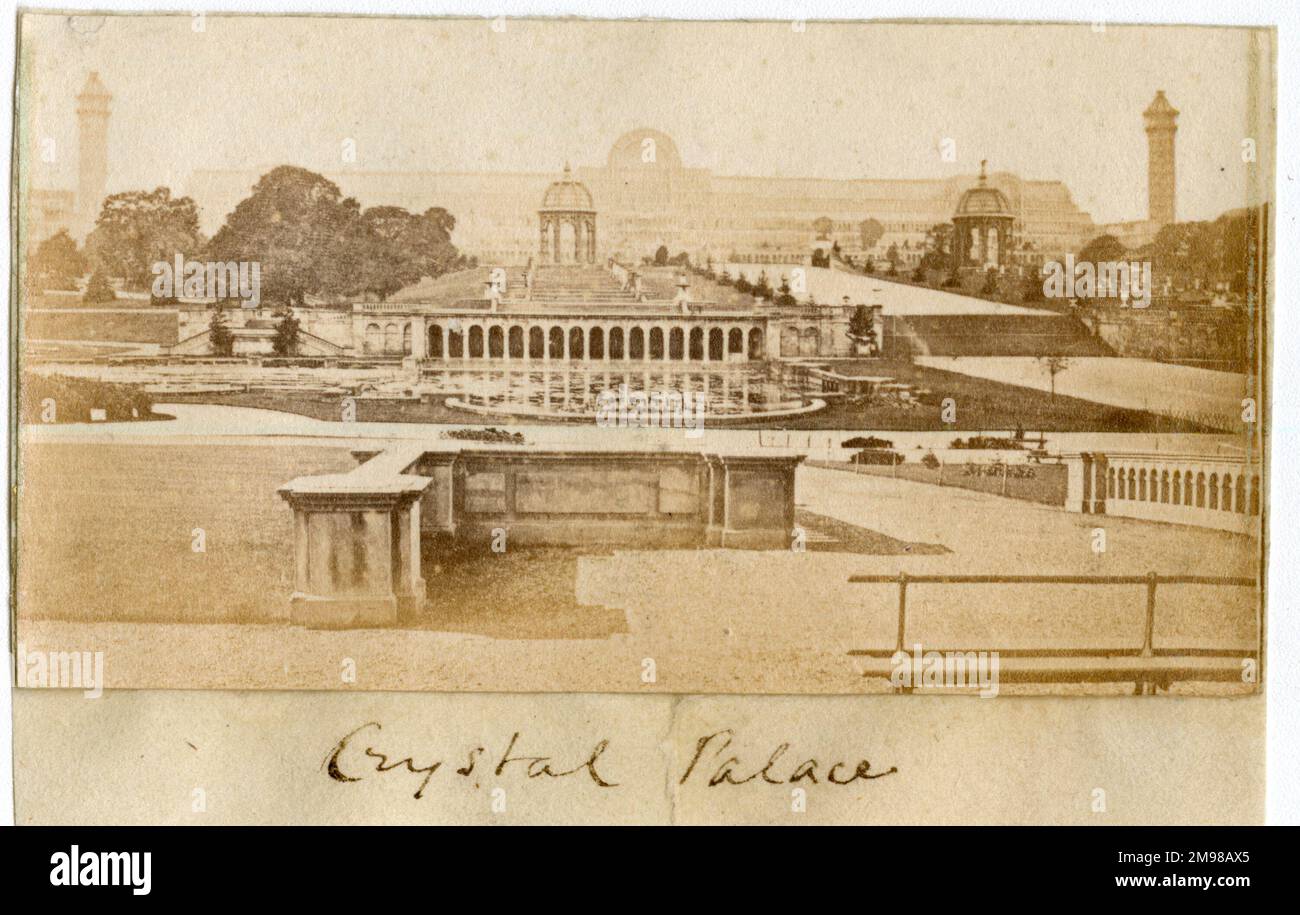 Early photograph of the Crystal Palace at Sydenham, SE London Stock ...